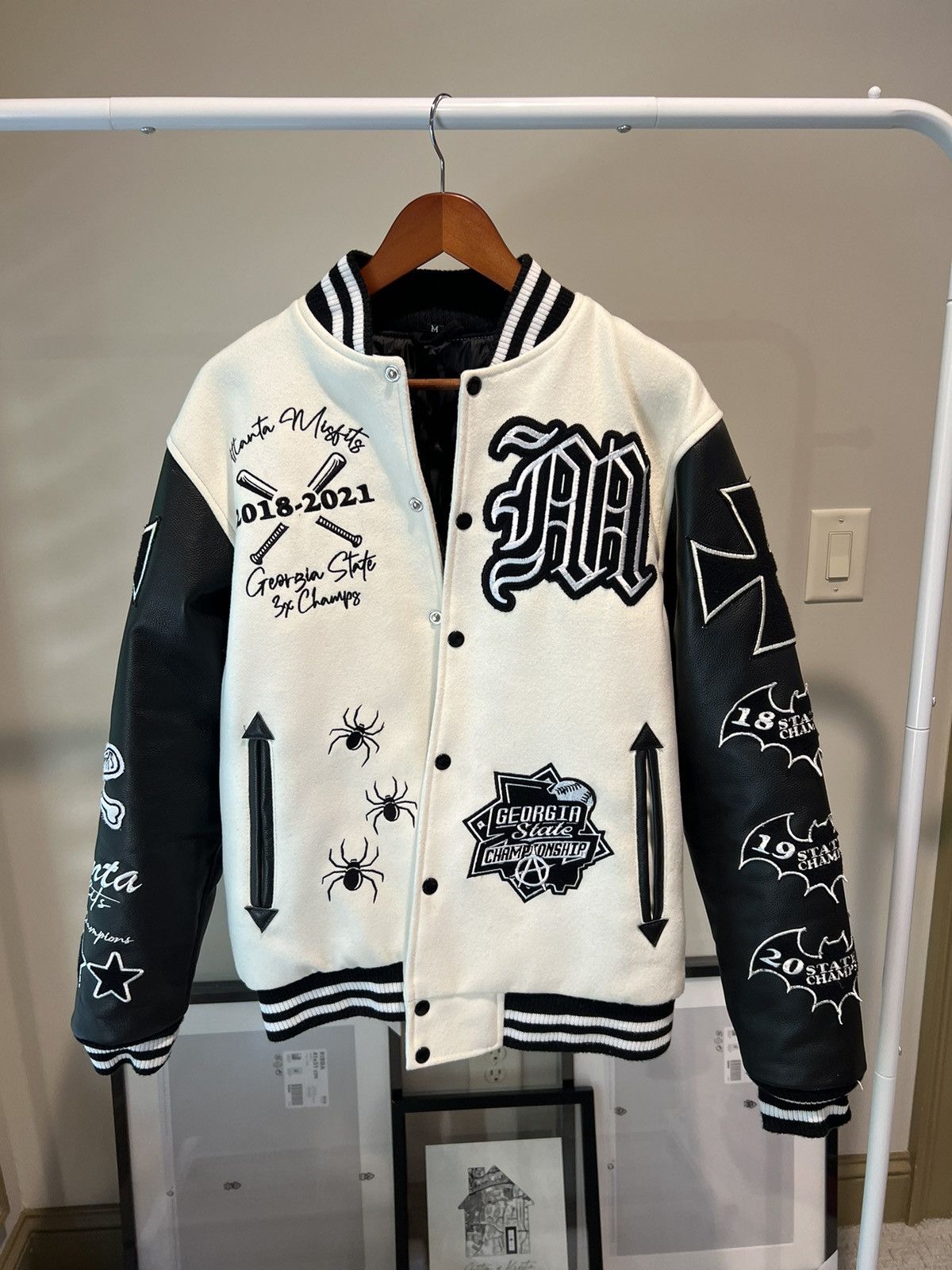 Streetwear × Varsity Jacket Leather Varsity Jacket | Grailed