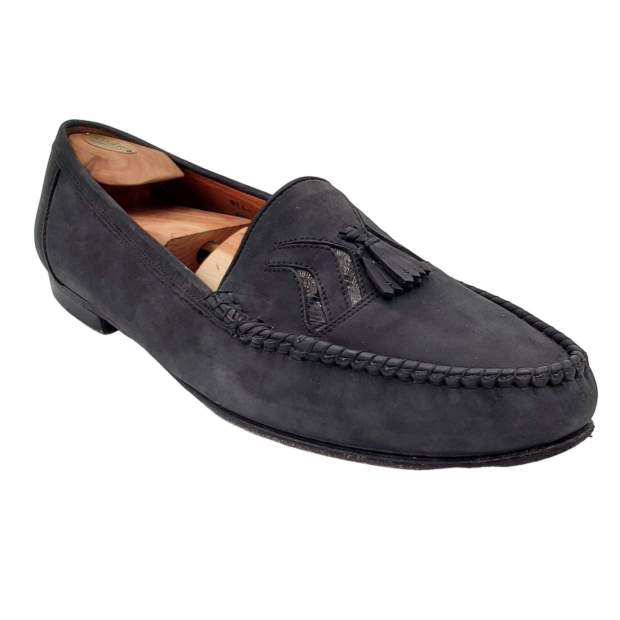 Other Vintage David Eden "Aviva" Men 16 Black Suede Exotic Lizard | Grailed