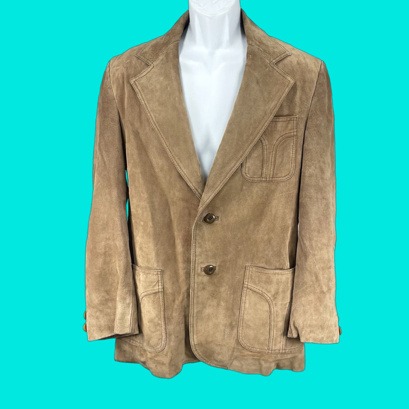 Velour VINTAGE William Barry Leather Jacket USA Made Brown Velour Pork ...