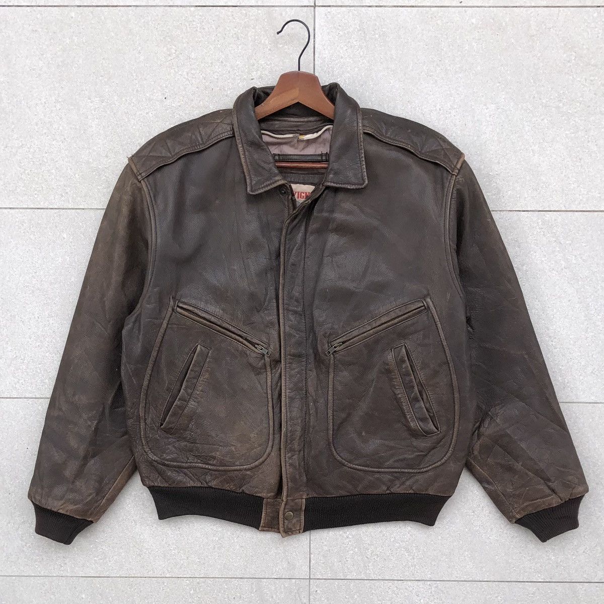 Vintage Vintage Chevignon Genuine Leather Bomber Jacket | Grailed