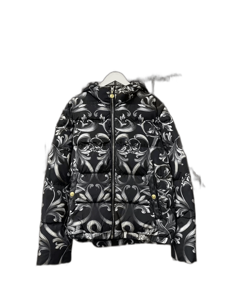 Versace Versace Black Puffer Jacket with Design | Grailed