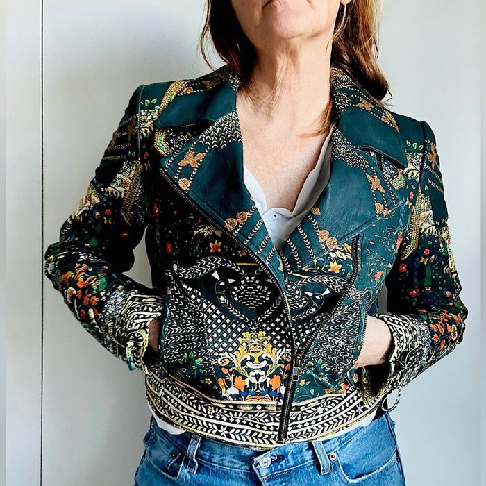 CAMILLA Camilla Leather Biker Jacket Behind Closed Doors Small Green ...