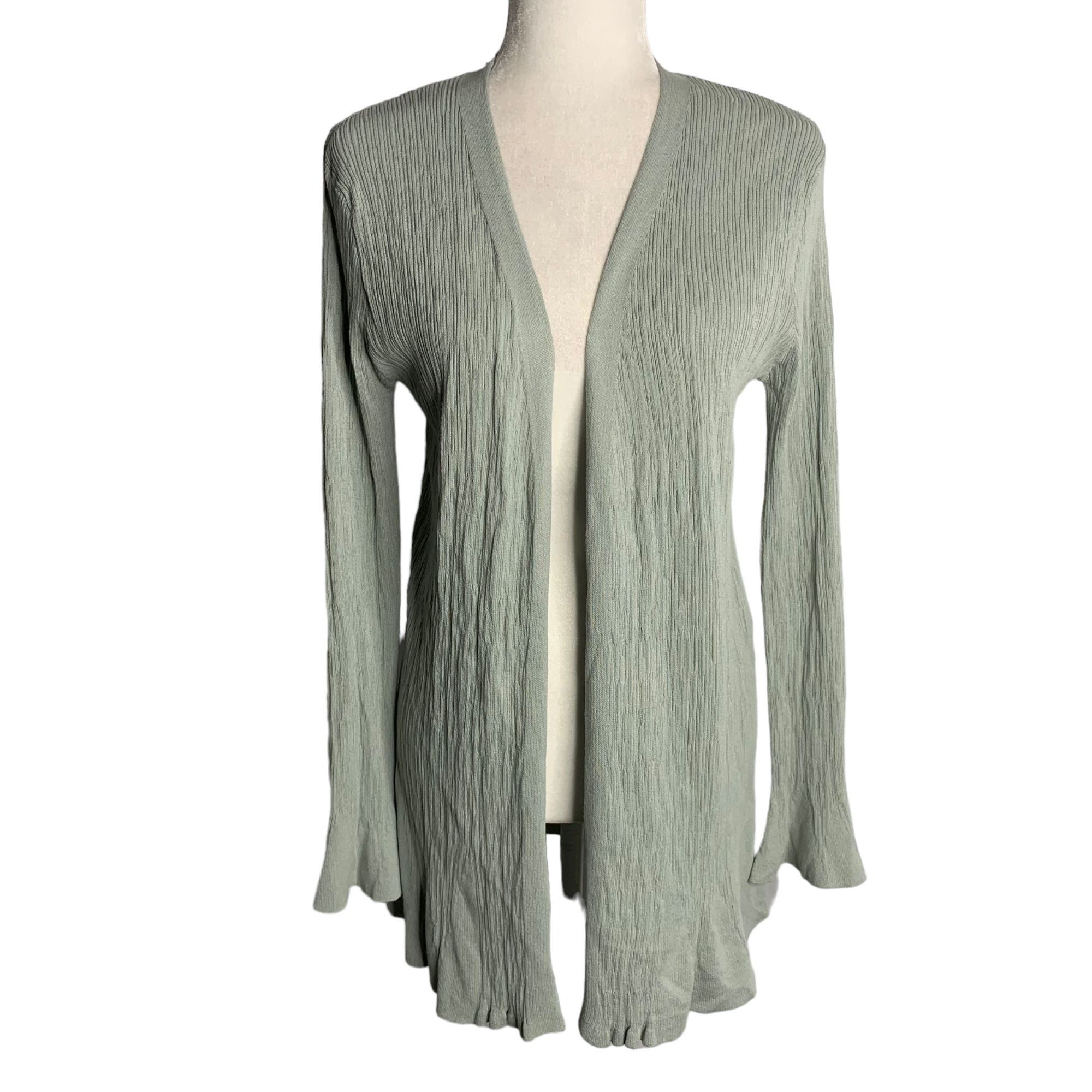 Other Vila Milano Ribbed Knit Cardigan Sweater S Sage Green Open F | Grailed