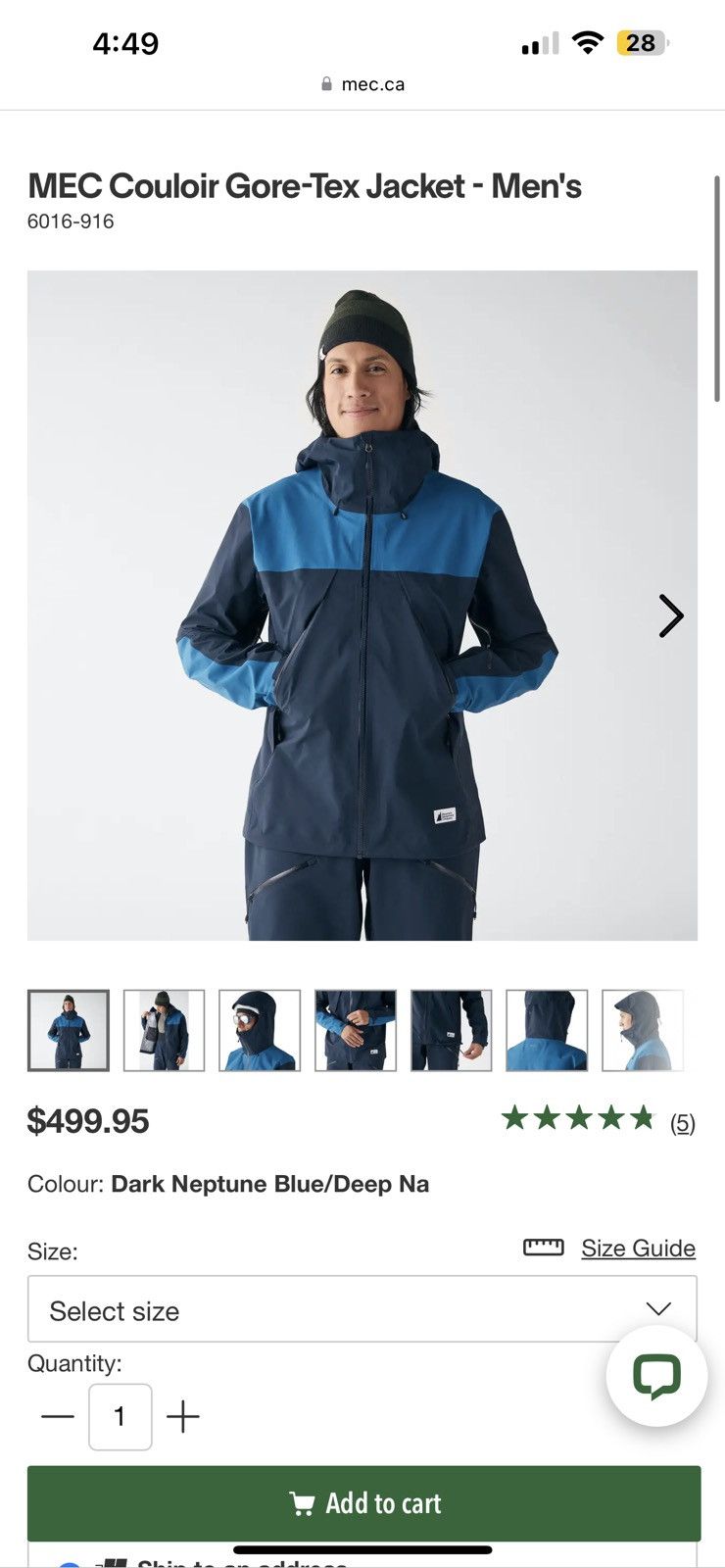 Mountain Equipment Company Brand New MEC 3-Layer Gore-Tex Snow Shell ...