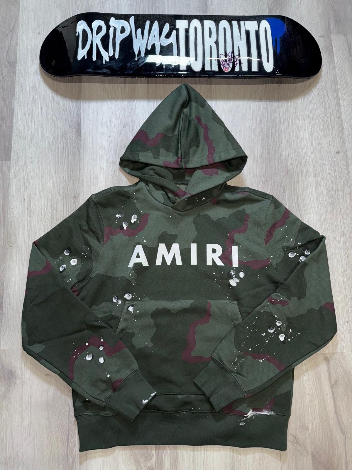 Amiri Amiri Camo Army Logo Hoodie | Grailed
