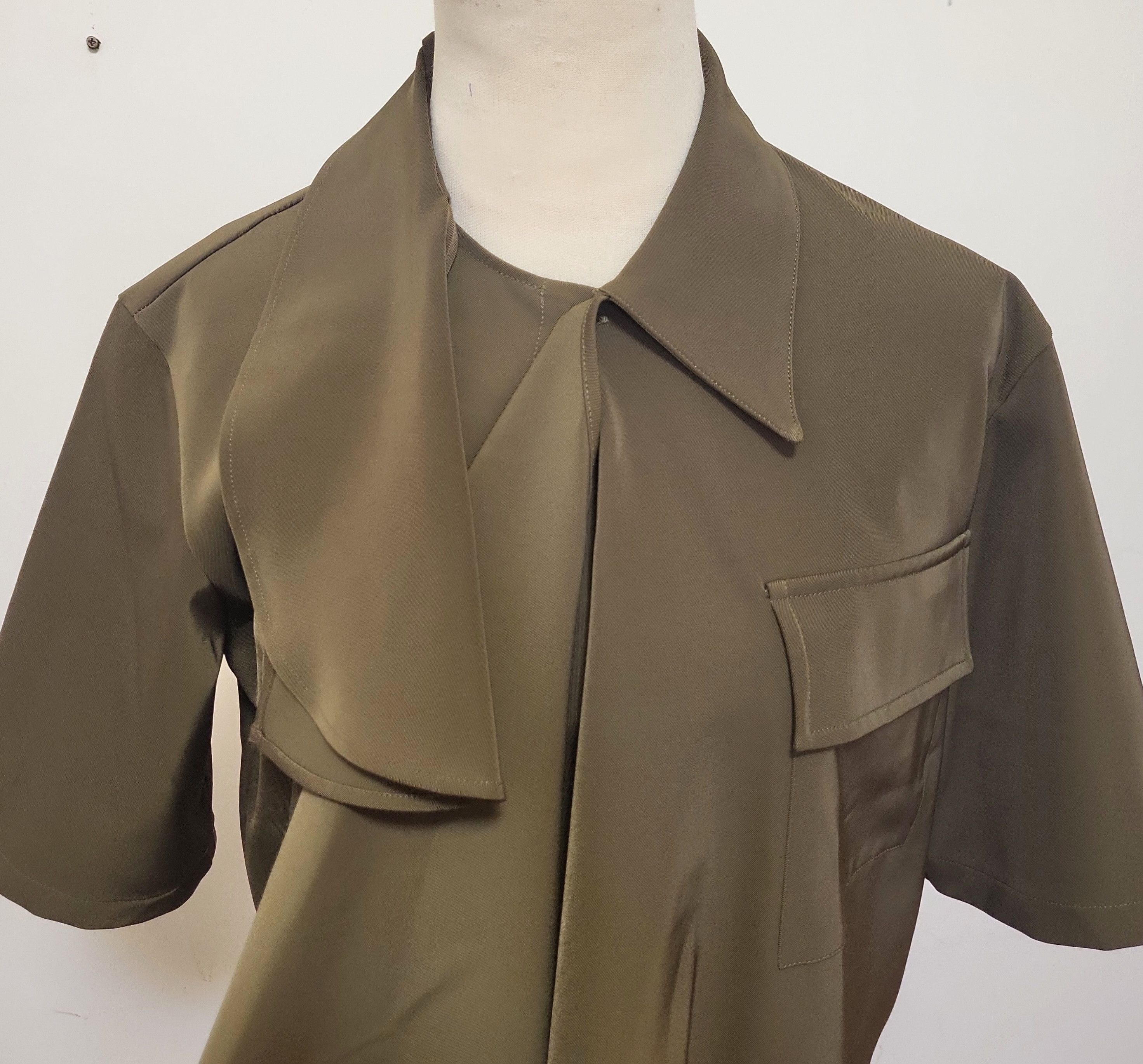 Maison Margiela MM6 Khaki Green Tie Wrap Shirt | Grailed