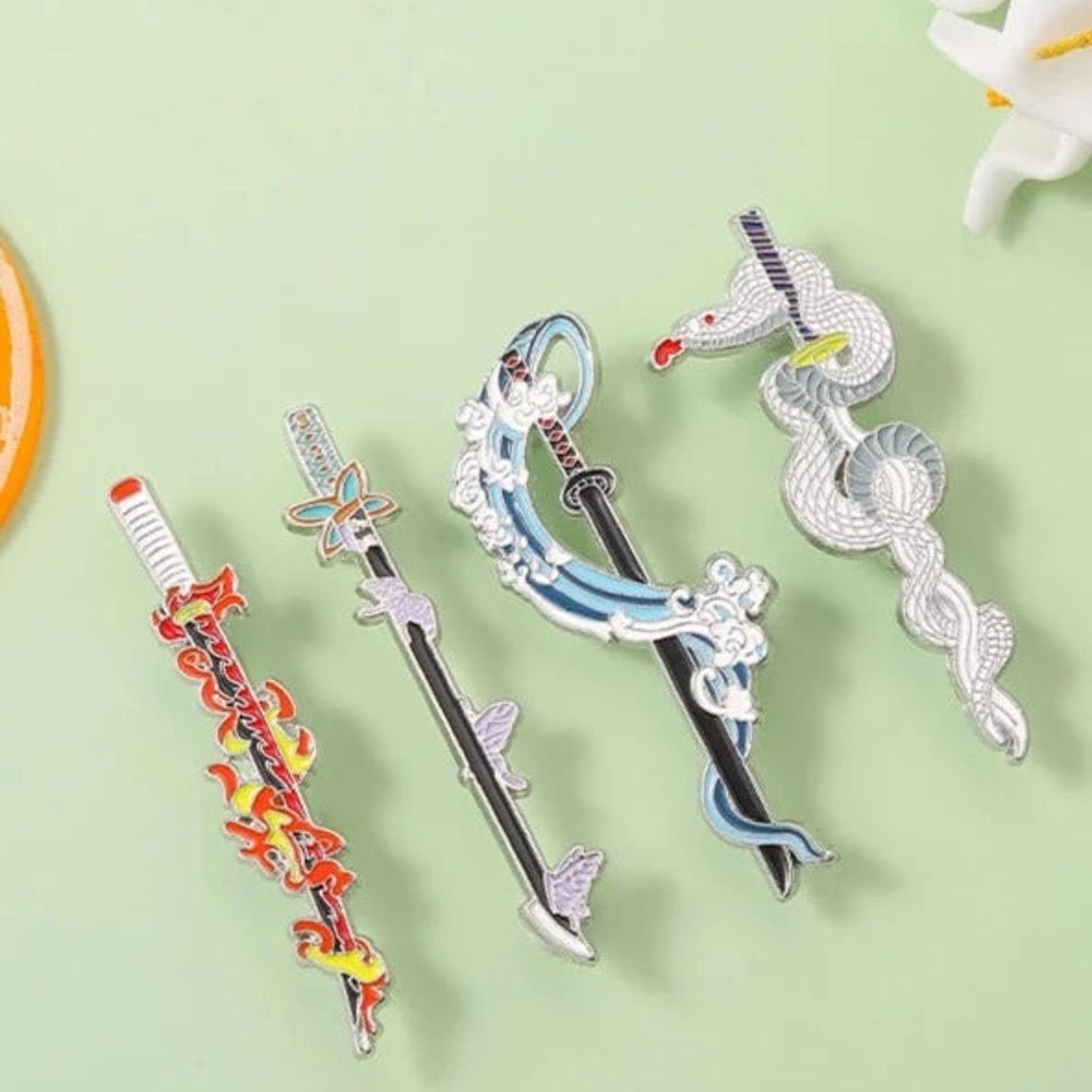 & Other Stories Nichirin Shinobu Kocho Sword Japanese Anime Enamel Pins ...