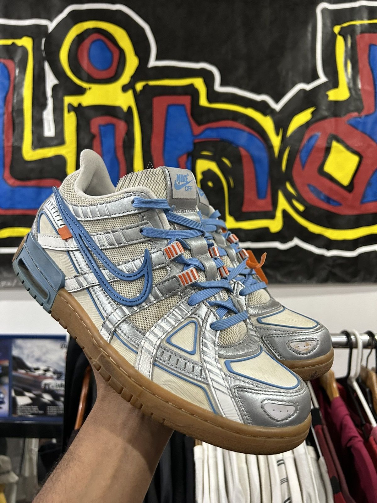 Nike × Off-White Nike Off white Rubber Dunk UNC | Grailed
