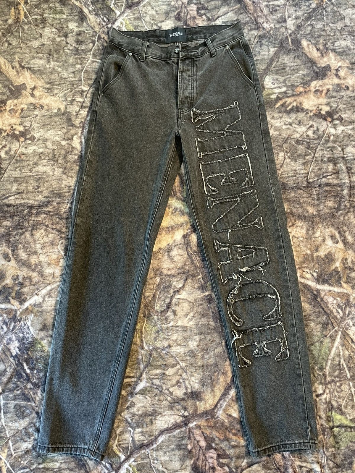 Menace × Streetwear MENACE DISTRESSED STENCIL DENIM | Grailed