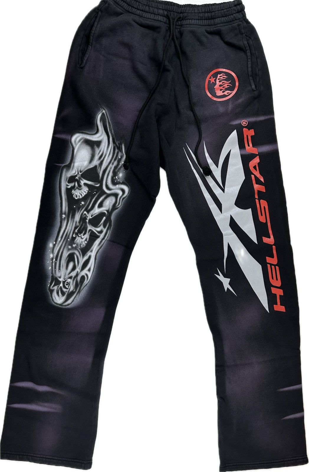 HELLSTAR Hellstar Airbrushed Skull Flare Sweatpants | Grailed