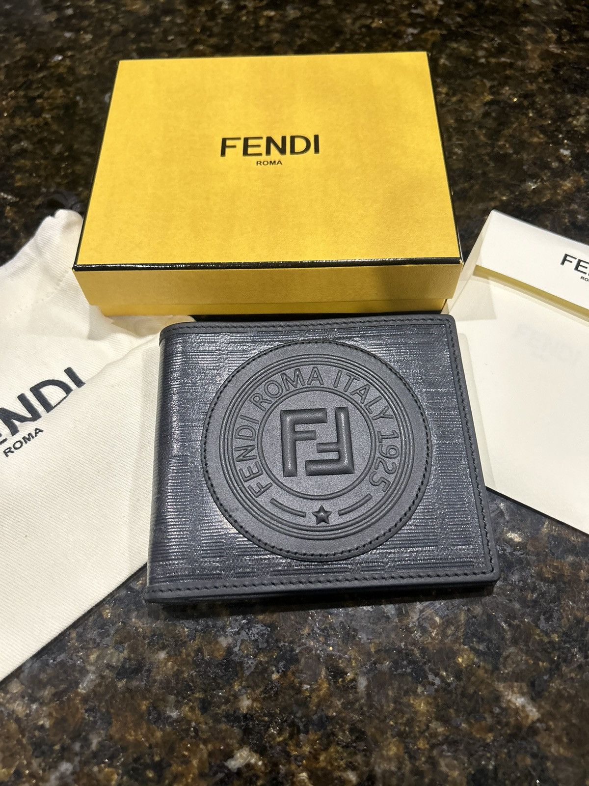 Fendi Fendi stamp monogram bifold wallet | Grailed