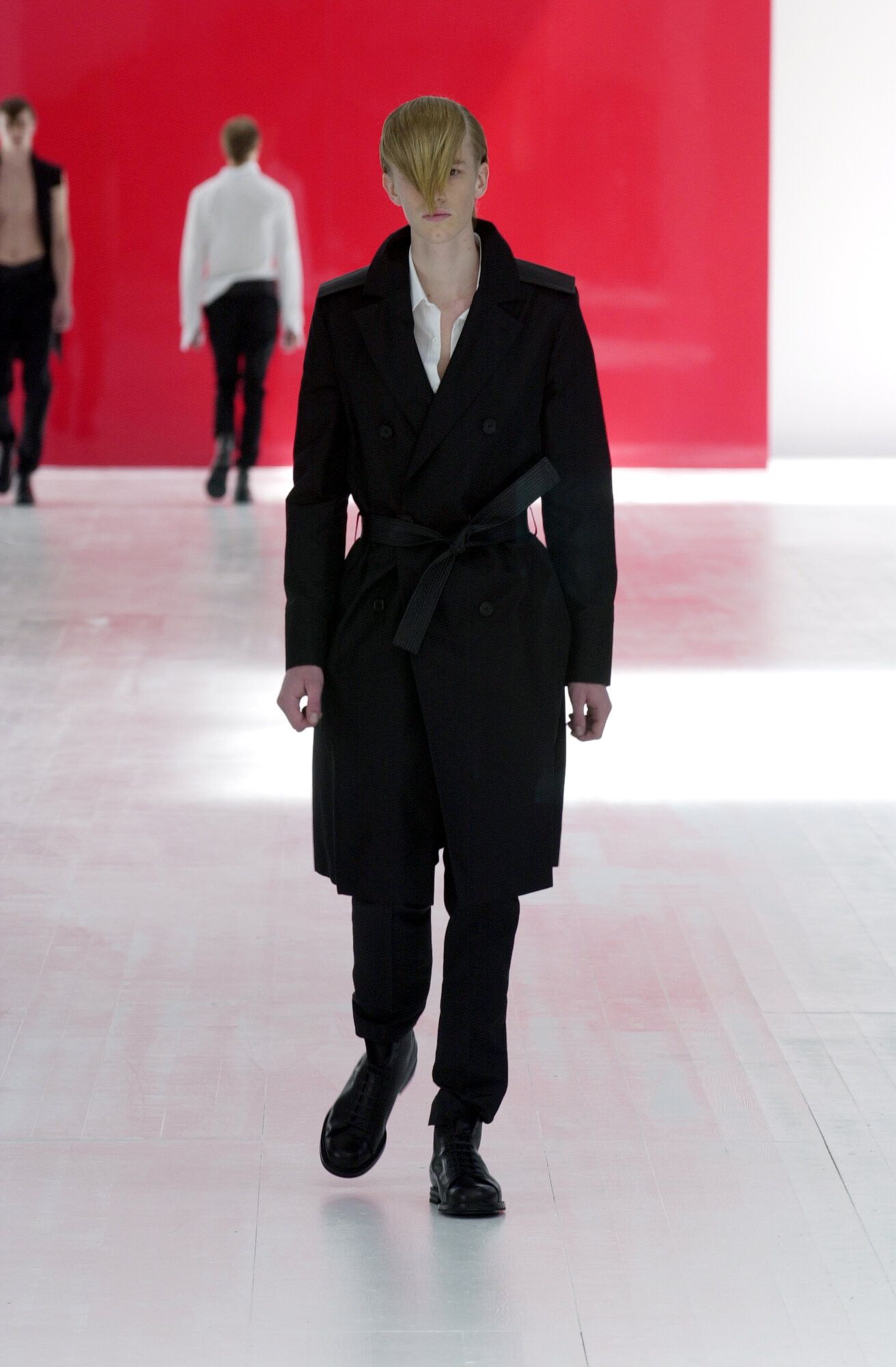 Dior × Hedi Slimane Silk and Leather Trench Coat SS 2002 "BOYS DON'T ...