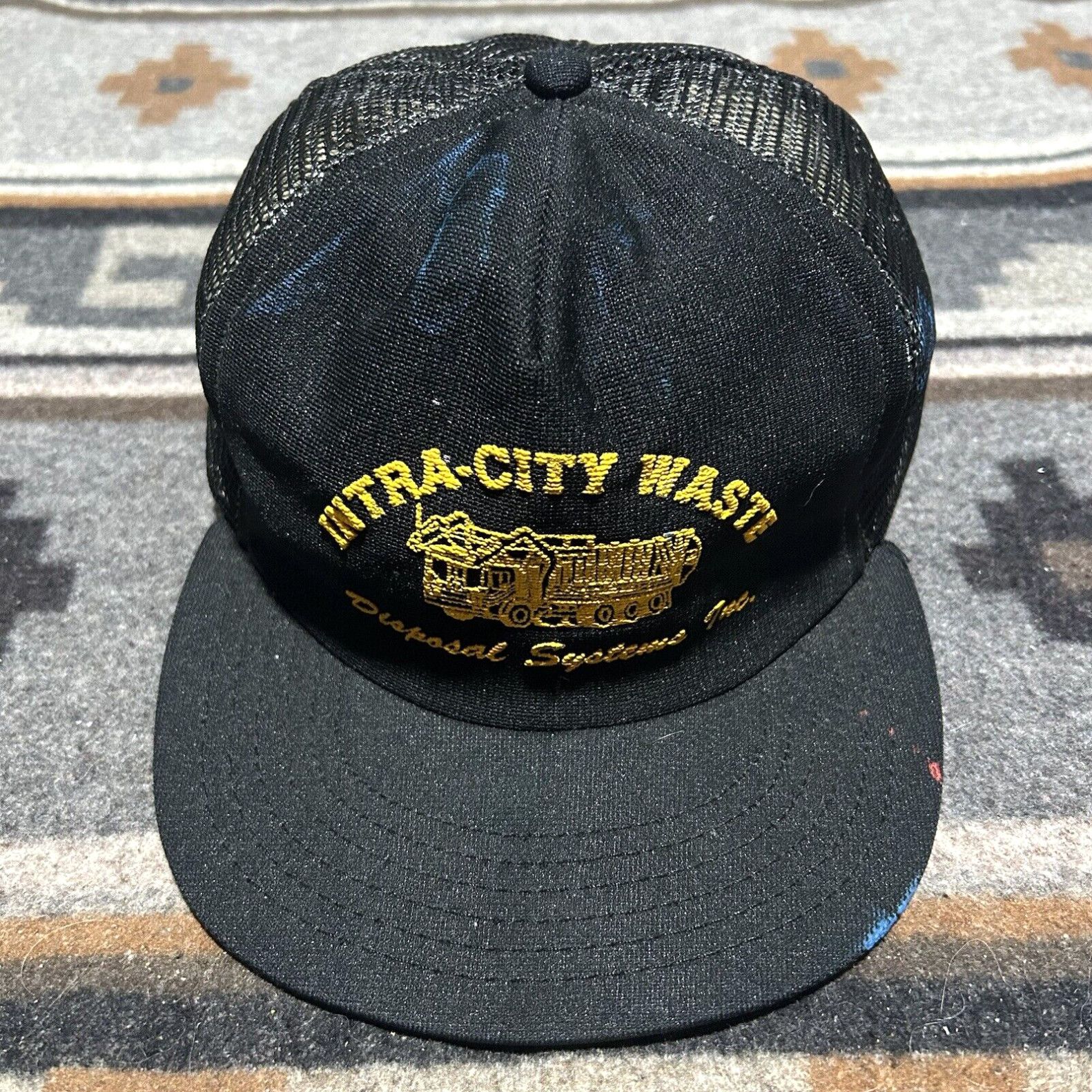Vintage Vintage Intra-City Waste Disposal Garbage Truck Mesh Trucker ...