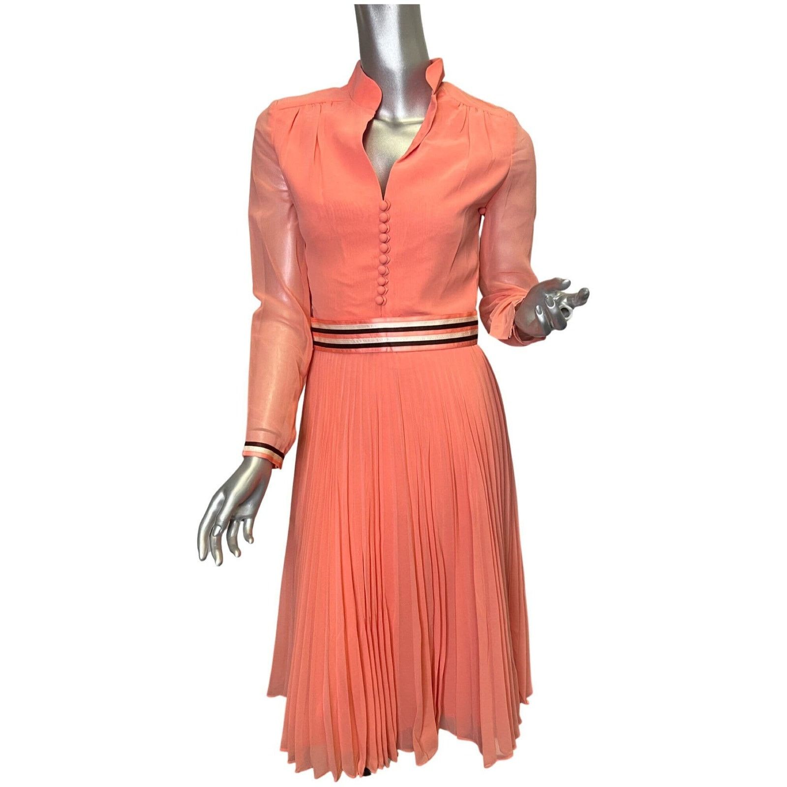 Vintage Vintage 1960s Jean Allen Coral Pleated Mini-Dress Small/Med ...