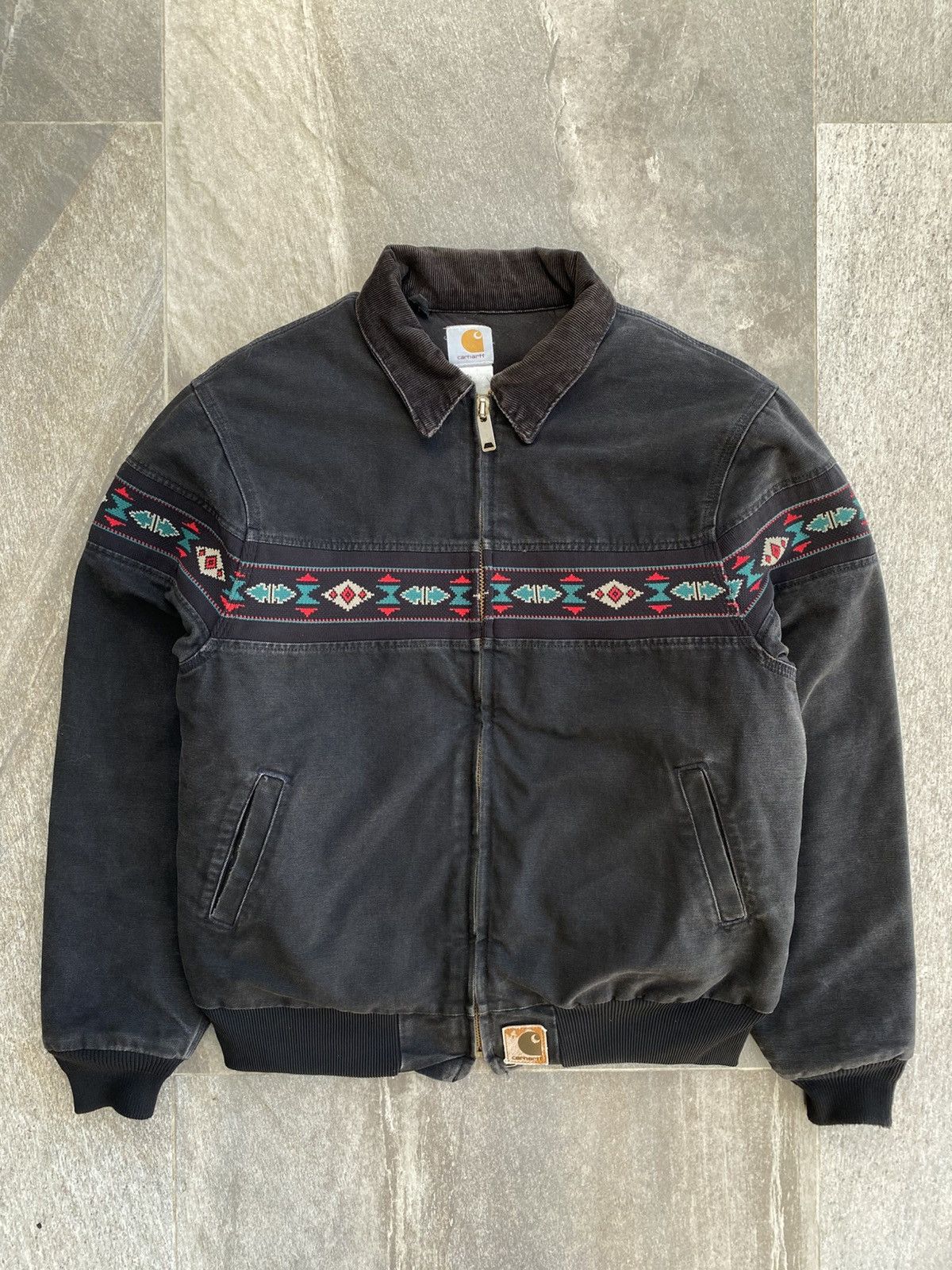 Carhartt × Streetwear × Vintage Carhartt Santa Fe Aztec Jacket Black ...