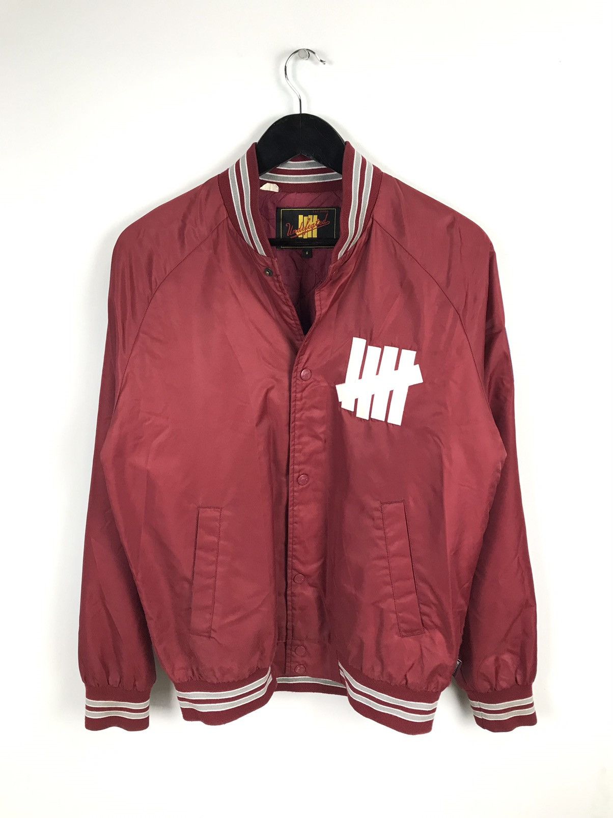 Vintage Undefeated Rare Nylon Buttons Up High School Bomber Jacket Grailed