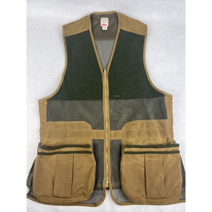 Filson Filson Light Shooting Vest - M - MADE IN USA Dark Tan Olive ...