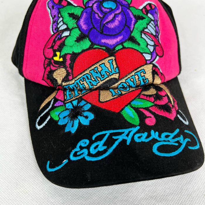 Ed Hardy Ed Hardy Full Embroidered Eternal Love Floral Trucker Hat ...