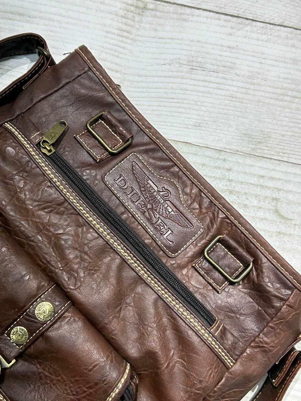 Diesel Vintage Diesel Leather Messenger Big Bag Shoulders Y2K 90s | Grailed