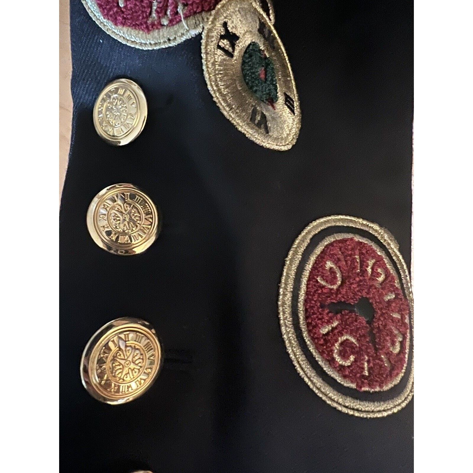 Escada VTG 1992 Escada Clock Patch Gold Buttons Wool Blazer 38 US 6 ...