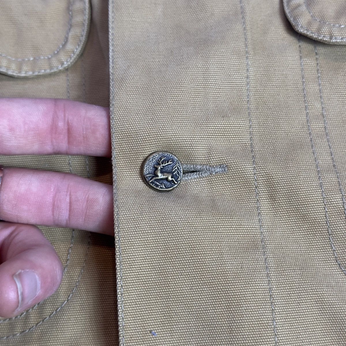 Filson Deer brass button Corduroy collar tan coat | Grailed