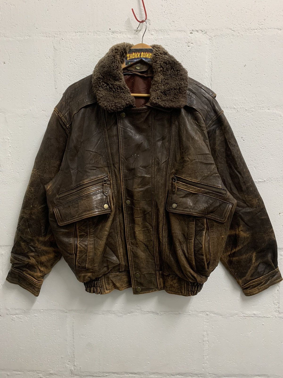 Japanese Brand Vintage Leather Jacket Distressed Sheepskin Made in ...