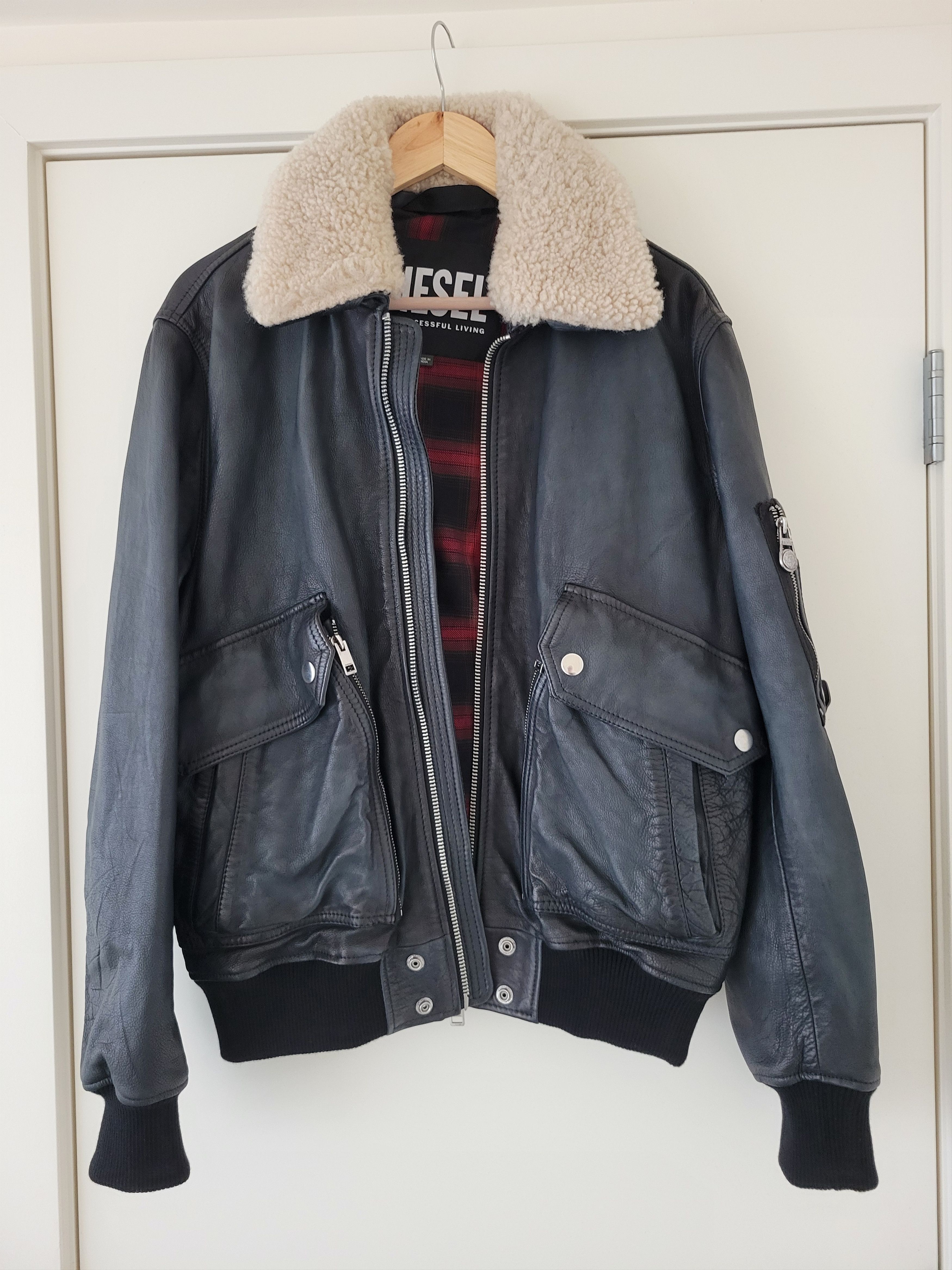 Diesel Diesel Shearling Leather Flight Jacket | Grailed