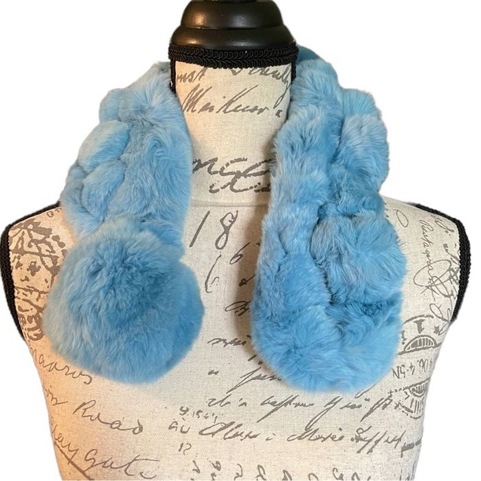 Other NEW Blue Faux Fur Warm Neck Scarf Wrap One Size | Grailed