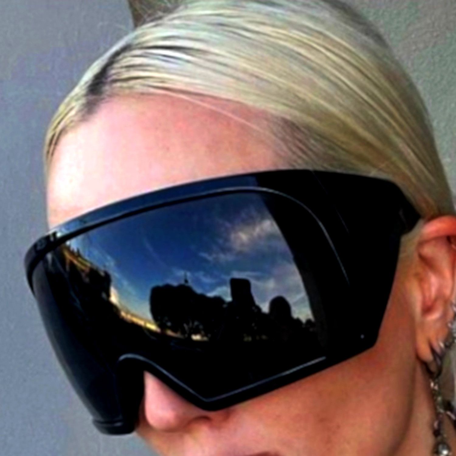 Designer × Vintage Punk Oversize Mask Pioneer Armor Sunglasses Unique ...