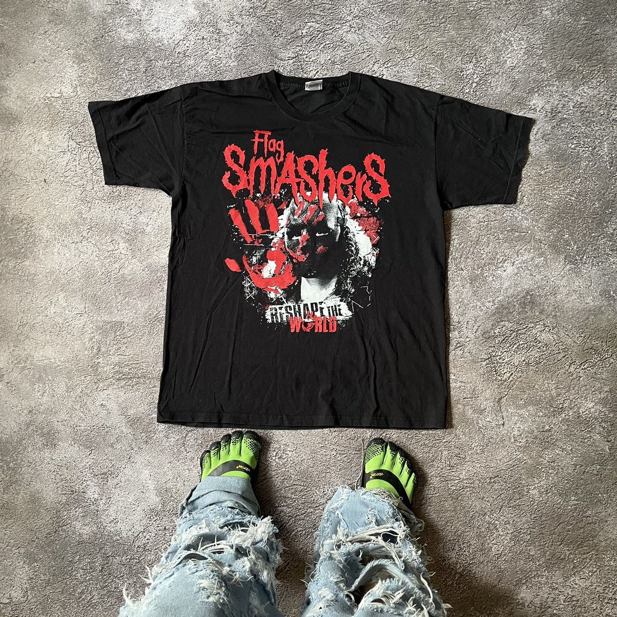 Band Tees × Vintage Vintage Y2K BLOOD ABSTRACT CREEPY FACE ANGRY HORROR ...