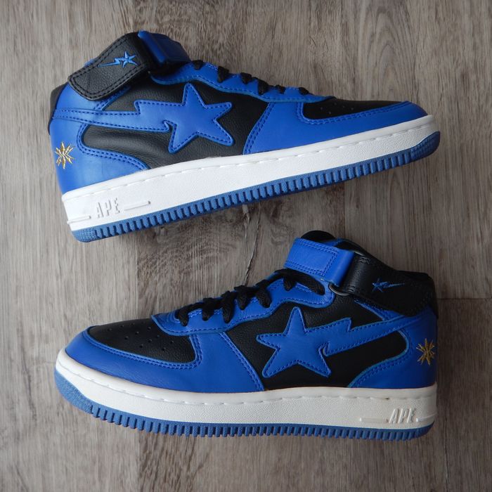 Bape 2001 Bape x DEVILOCK FS-002 Royal/Black Bapesta Mid Top | Grailed