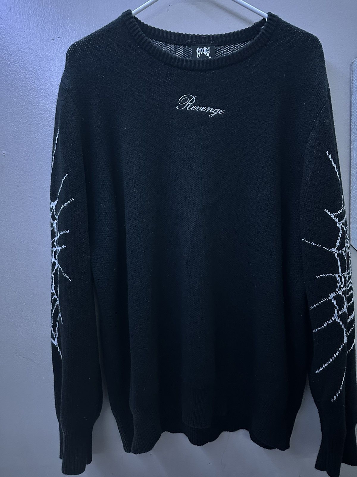 Revenge Revenge Spider Web Embroidered Knit Sweater | Grailed