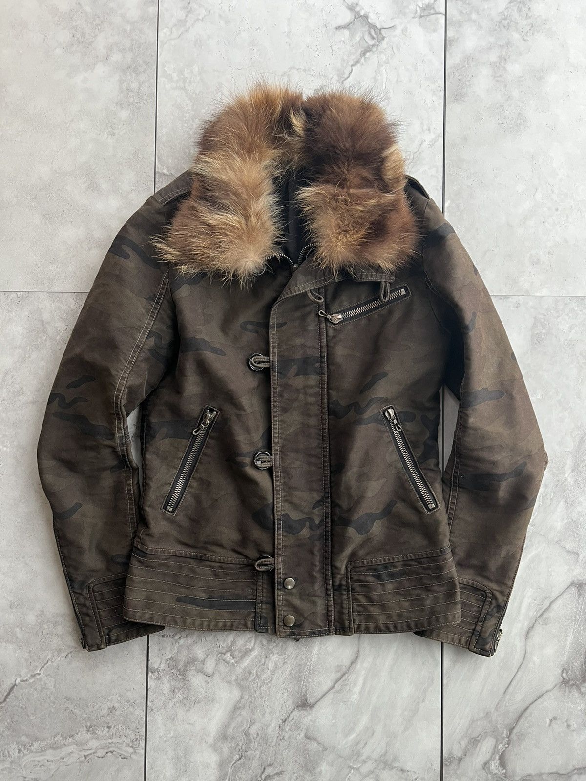 Shellac Shellac Fur Collar Camo Military Jacket | Grailed