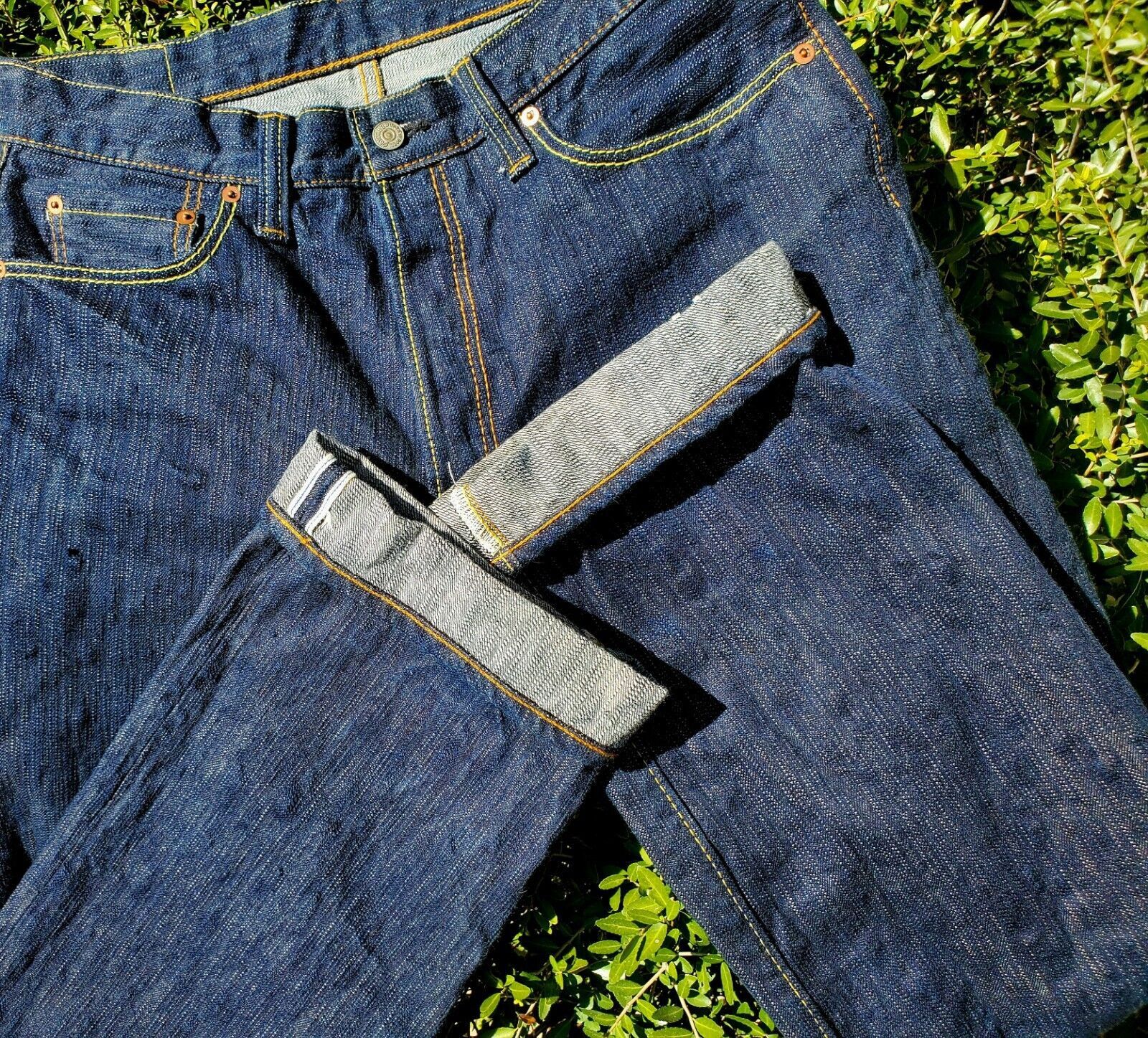 Pure Blue Japan AI-003 Aizome 17.5oz Natural Indigo Straight Denim ...