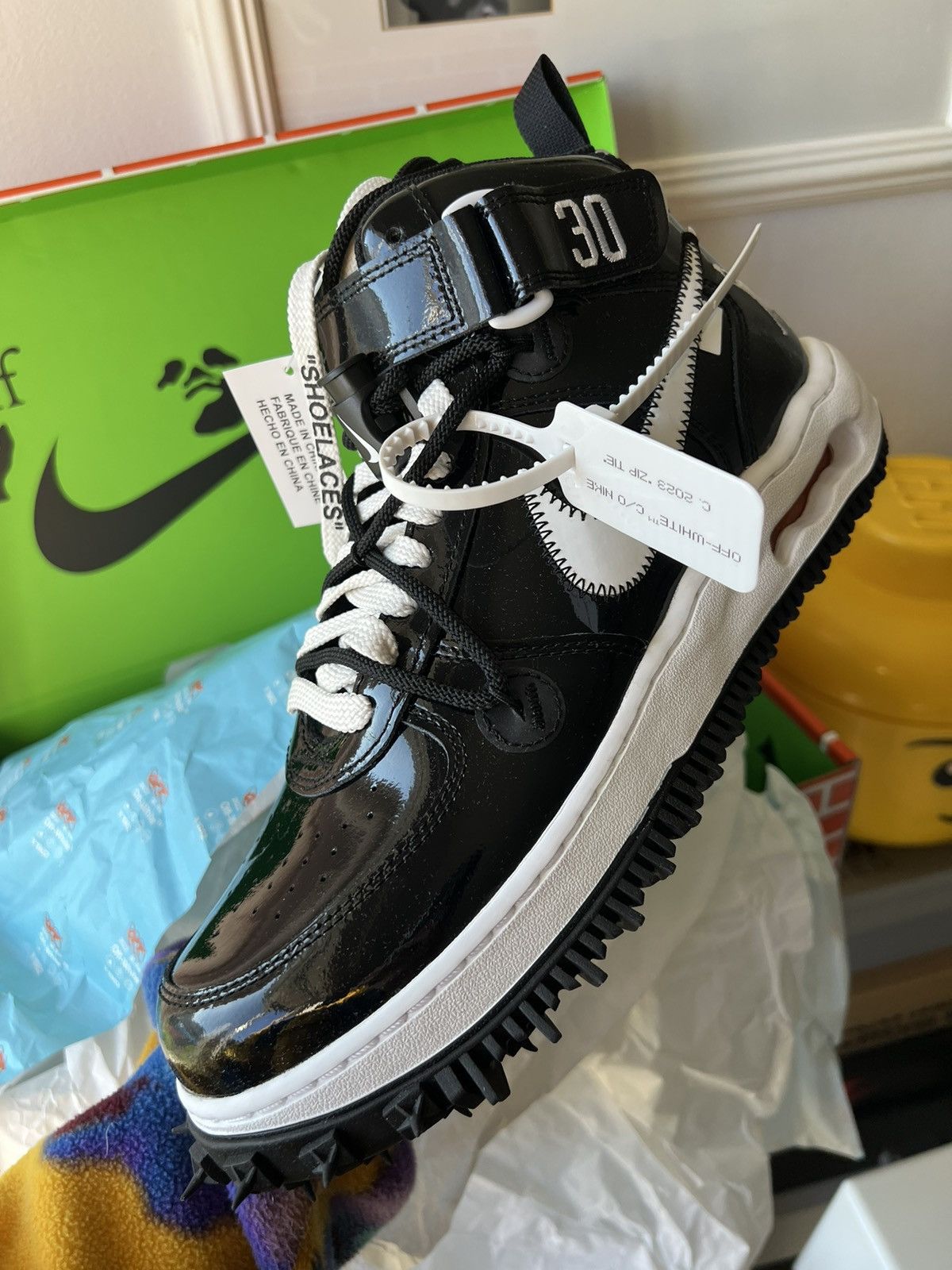 Nike Off White x Air Force One Mid SP Black/White | Grailed