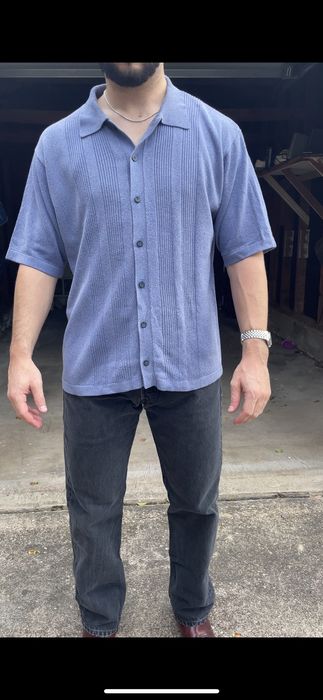 Vintage VINTAGE ITALIAN KNIT POLO SHIRT MESH ITALY GOODFELLAS | Grailed