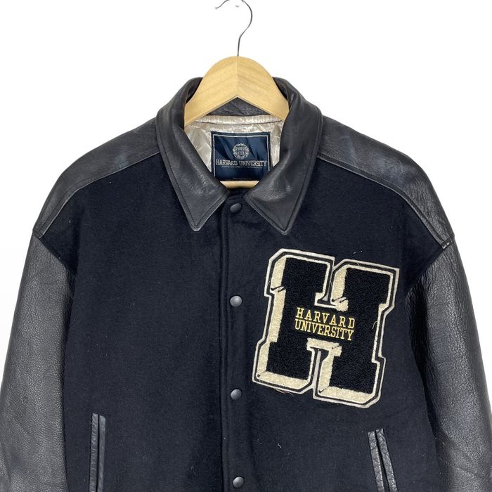 American College ☀️HARVARD UNIVERSITY VARSITY LEATHER JACKET | Grailed