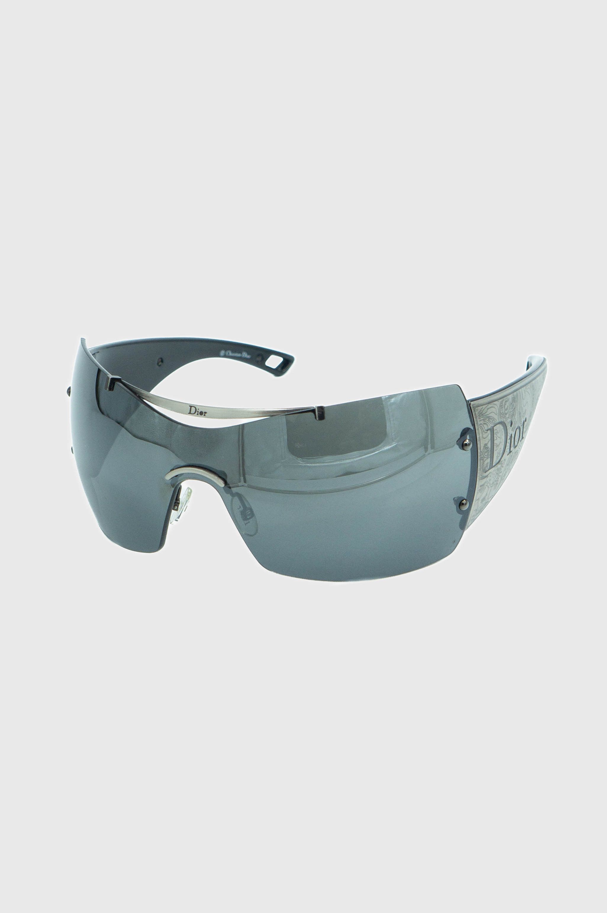 Dior Christian DIOR WESTERN Wrap Mask Shield Silver Sunglasses | Grailed