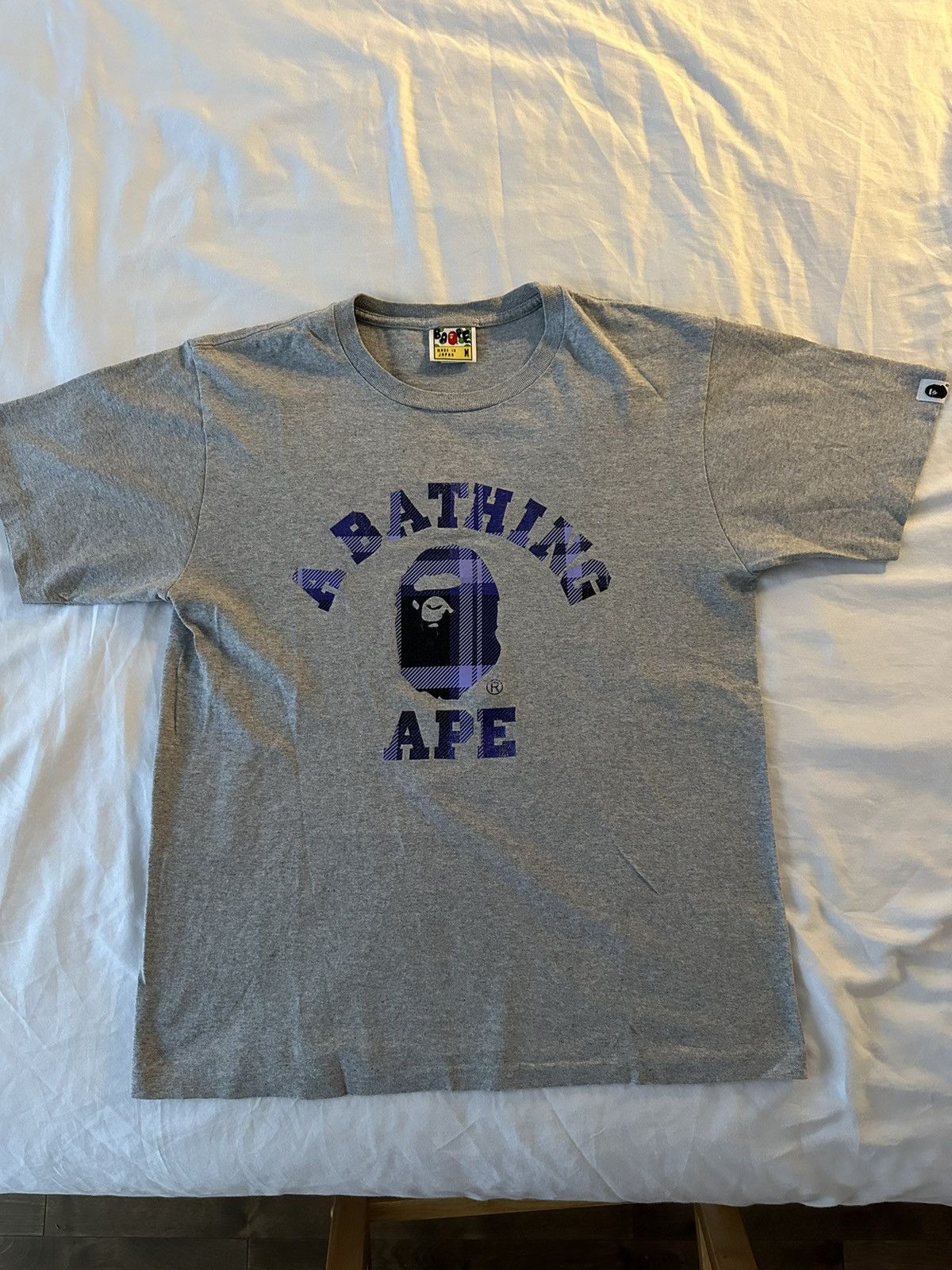 Bape Bape Check College Tee | Grailed