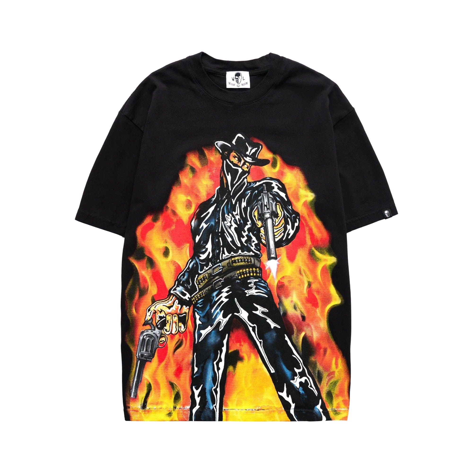 Warren Lotas Night Cowboy Fire Short Sleeve Tee Shirt Black | Grailed