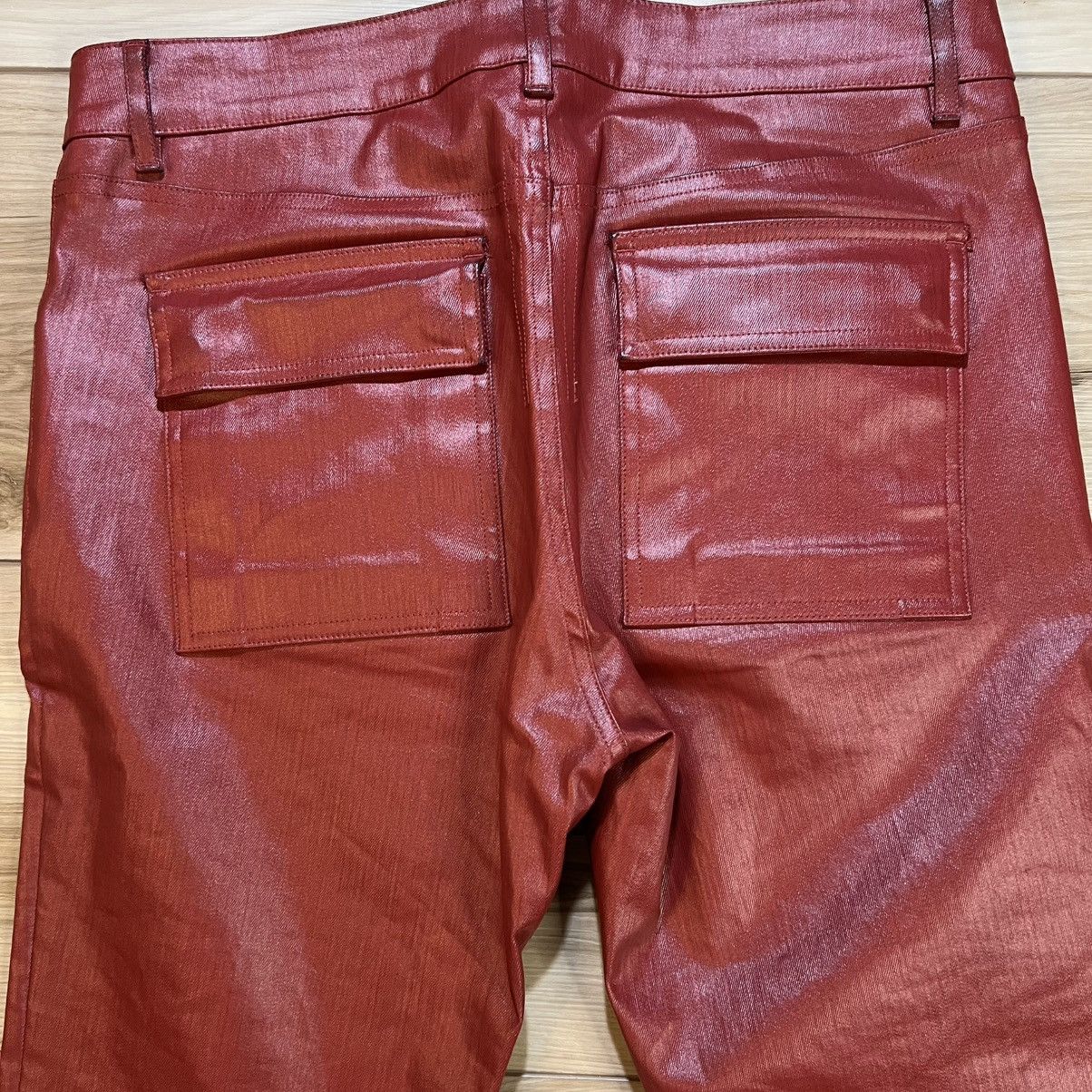 Rick Owens Rick Owens Red Waxed Jeans Tyrone Cut SS24 LIDO | Grailed