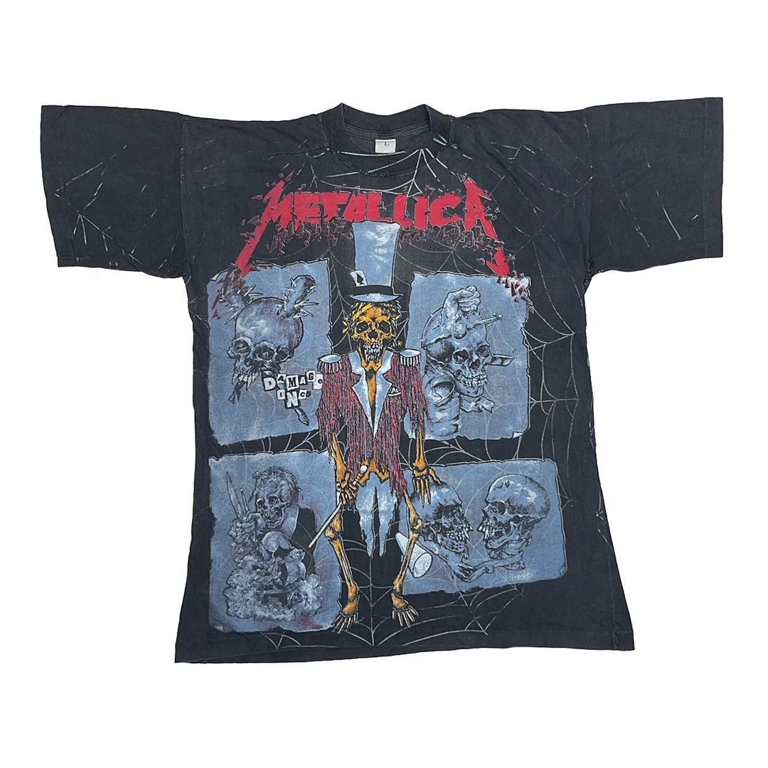 Band Tees × Metallica × Vintage Metallica 1992 90s Vintage Pushead Ringmaster Band AOP Tee | Grailed