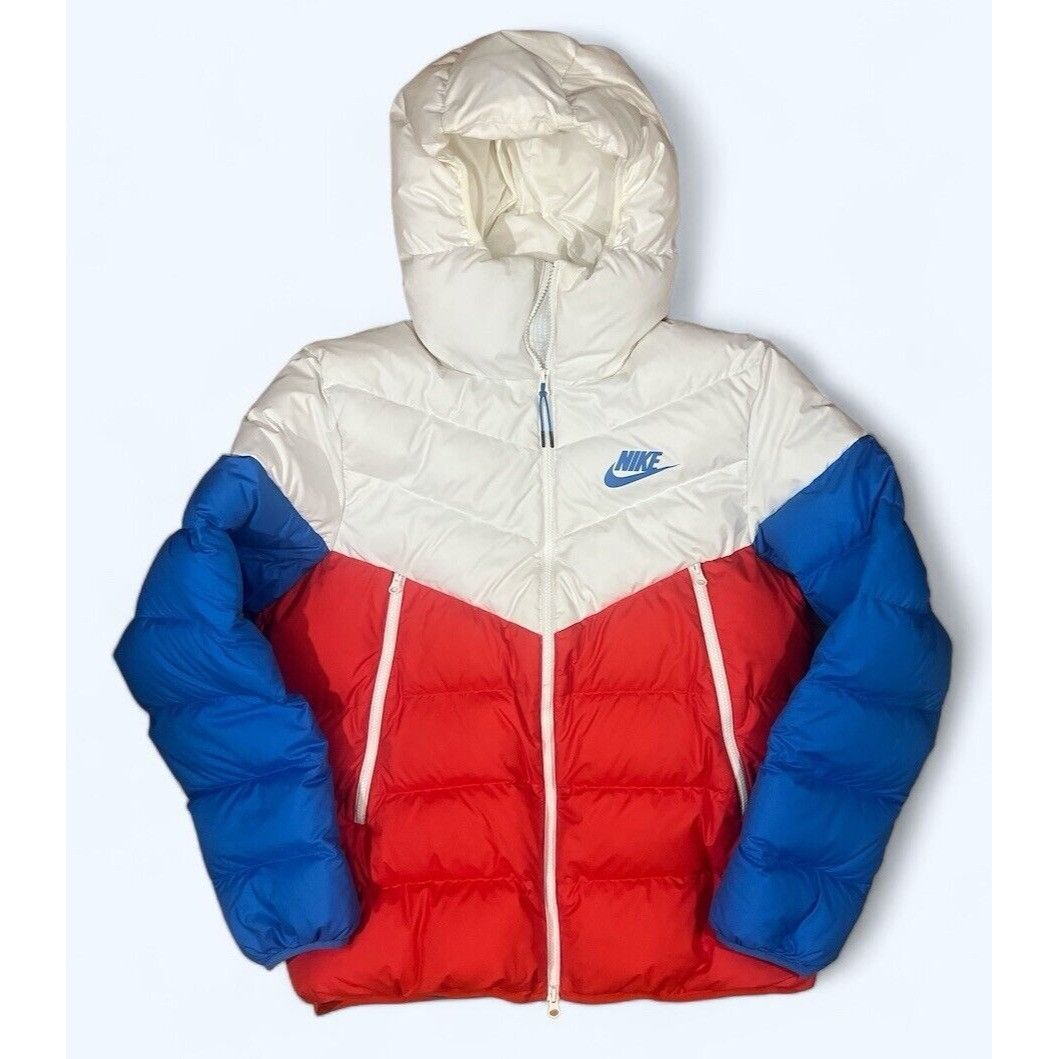 Nike Nike Duck Down Filled Red White Blue Hooded Puffer Jacket Bu | Grailed