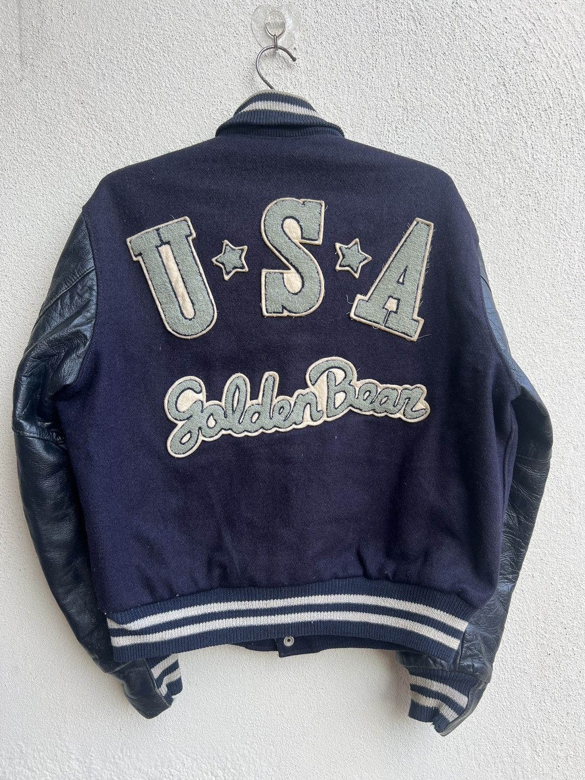 Golden Bear × Leather Jacket × Varsity Jacket Vintage 70s Golden Bear ...
