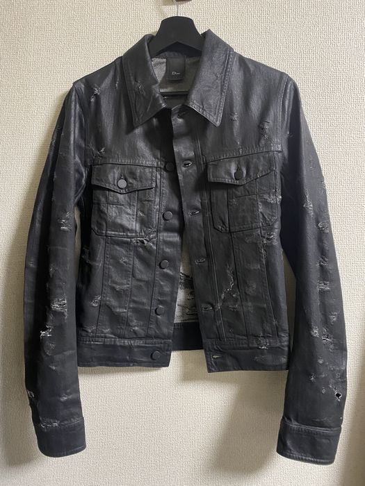 Dior ss04 dior homme destroyed denim jacket by hedi slimane | Grailed