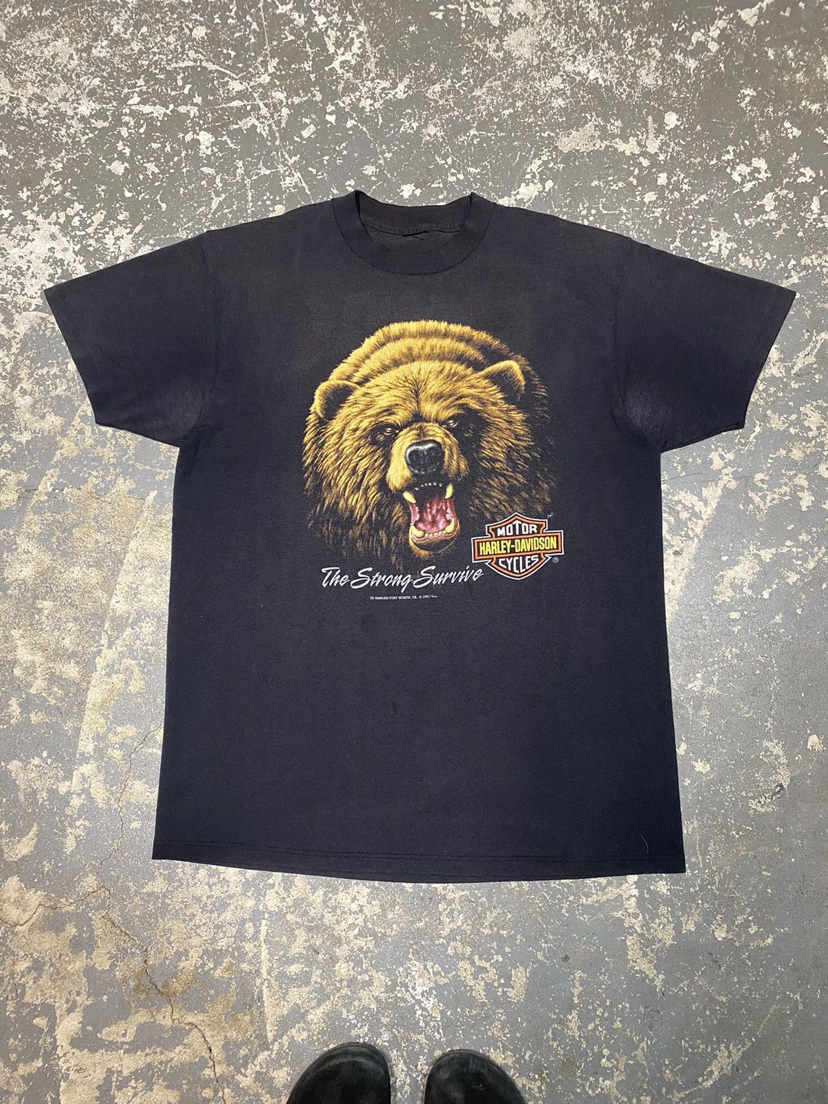 Harley Davidson × Streetwear × Vintage Vintage Harley Davidson Grizzly Bear 3D Emblem Faded ...