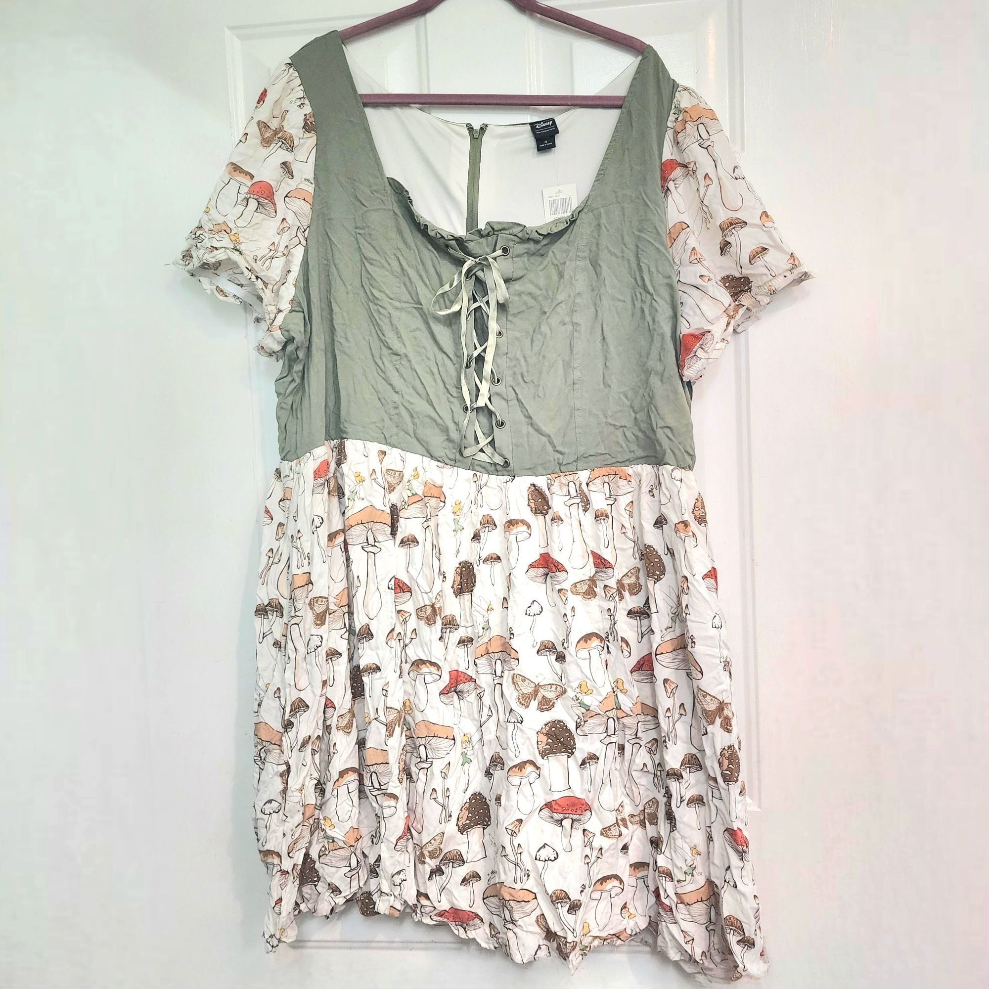 Disney Tinker Bell Mushroom Lace Up Dress Plus Size 4X Renaissance ...