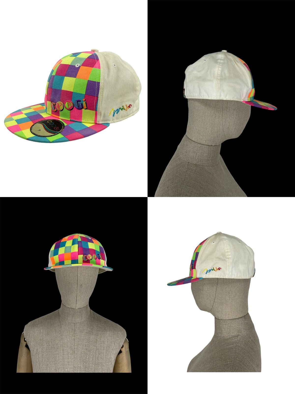 Coogi × Designer VTG 90's COOGI Embroidered Logo Rainbow Check Hat ...