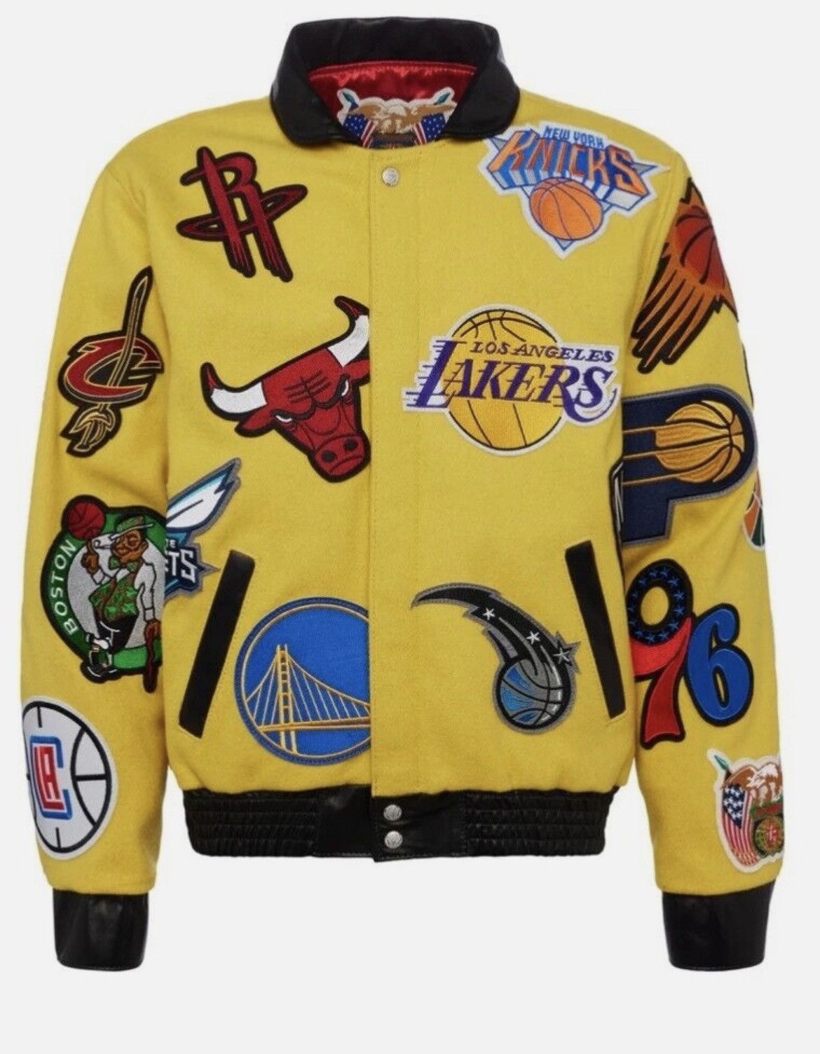 Jeff Hamilton Jeff Hamilton NBA Logos Jacket - Yellow | Grailed