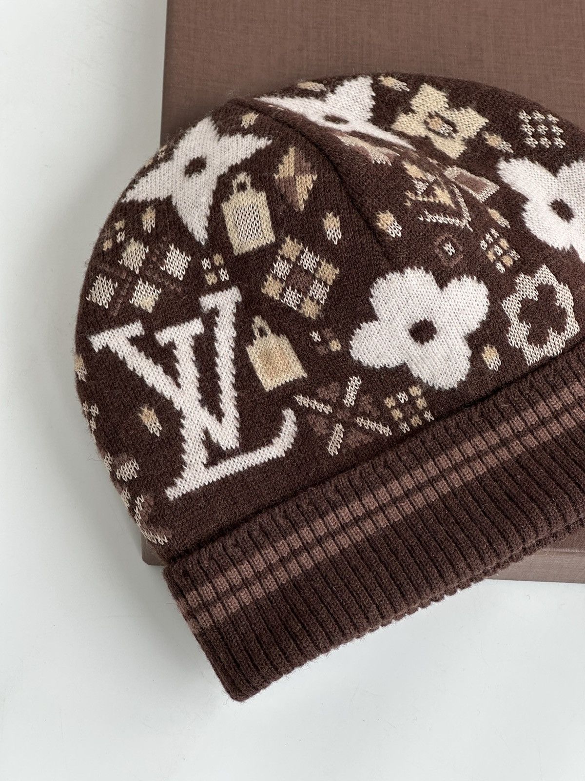 Pre-owned Louis Vuitton X Vintage Louis Vuitton Wool Logo Beanie Hat ...